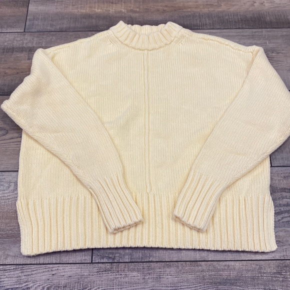 a new day | Sweaters | Nwot Pastel Yellow Thick Knit Sweater With Side ...